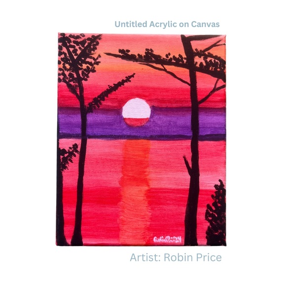 Art | Untitled Sunset Landscape Acrylic On Canvas By Robin Price | Poshmark